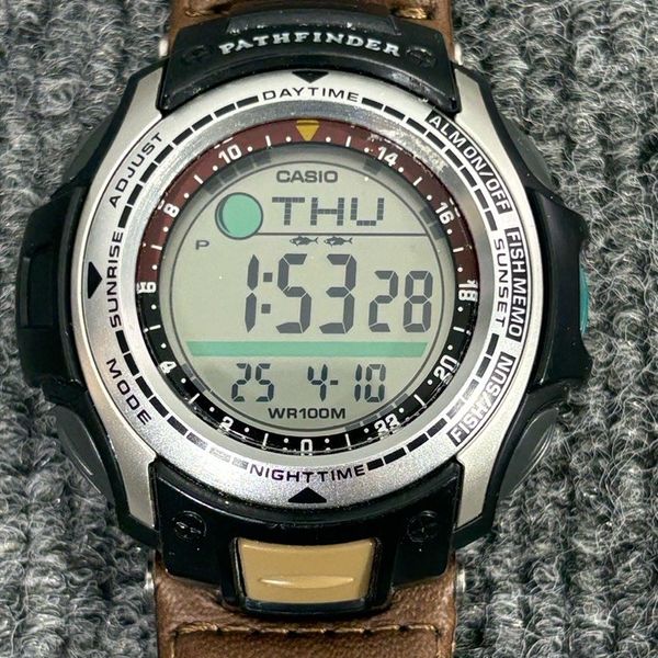 CASIO PATHFINDER PAS-400B FISH TIMER MEMO ALARM MEN'S WATCH ...