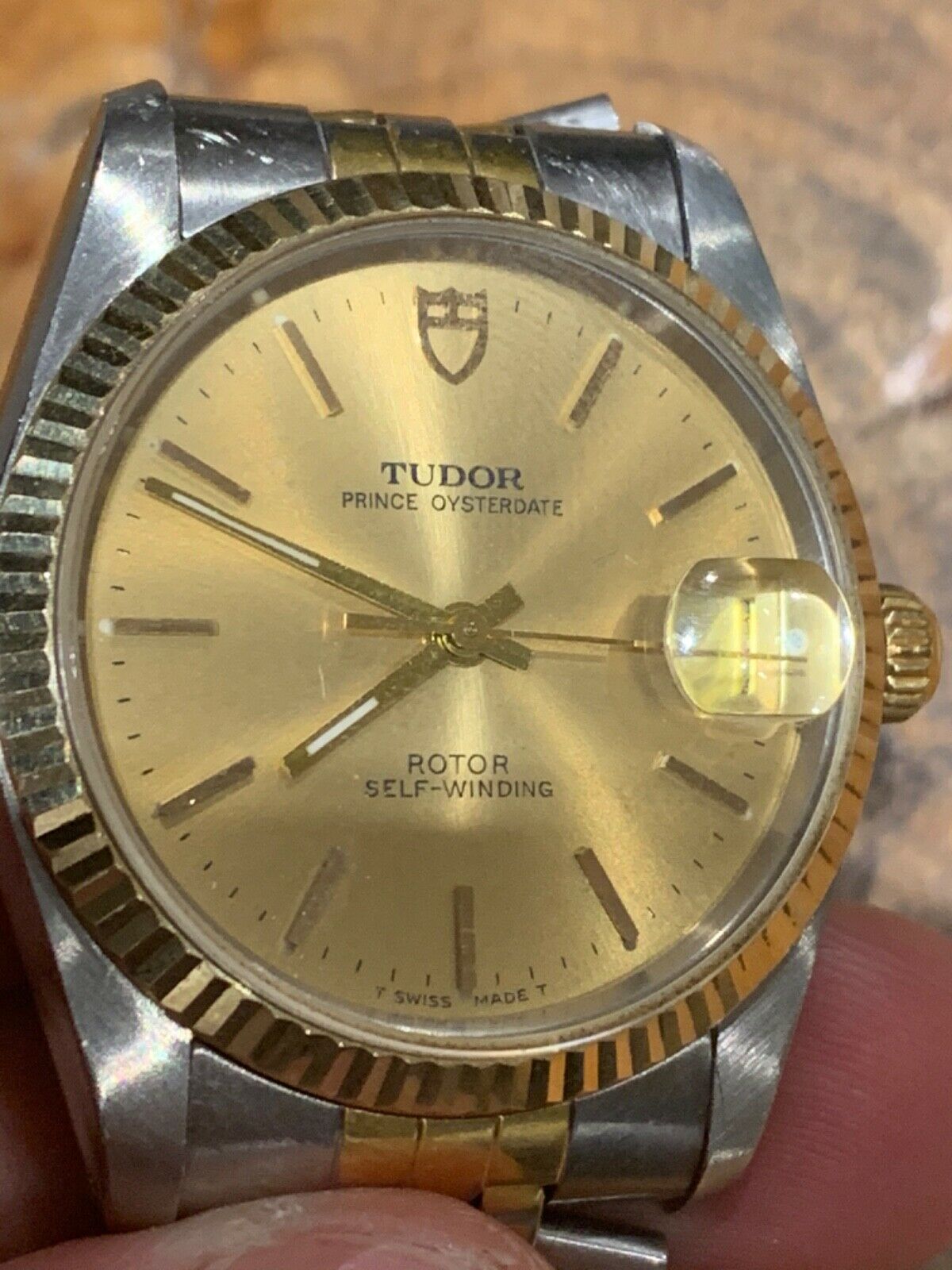 Tudor Prince Oysterdate Rotor Self Winding Two Tone Watch 34mm 74033 ...