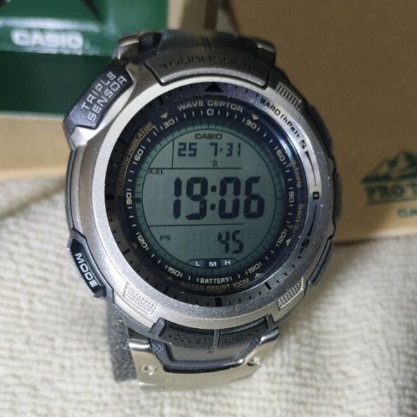 Casio Pro Trek Titanium PRW-1300T Men's Wristwatch (Triple Sensor ...