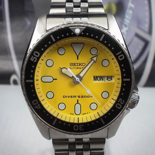 SEIKO SCUBA DIVERS SKX013 AUTO MIDSIZE WATCH 7S26-0030 'YELLOW' (SN ...
