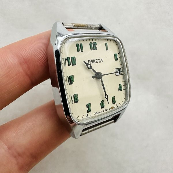 RARE Vintage Soviet RAKETA 2614.H SQUARE Old Vintage USSR Watch ...