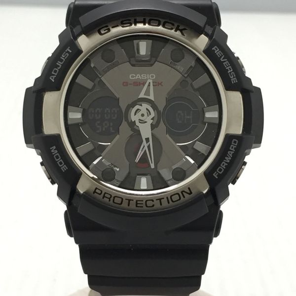 [Used] CASIO GA-200 / Quartz watch / Digiana / Rubber / SLV / BLK ...