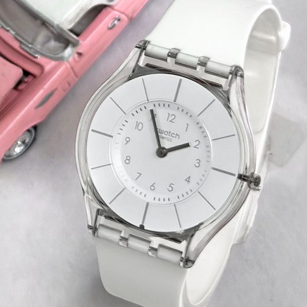 Swatch Skin SFK360 WHITE CLASSINESS UberThin Clear Case Silicone Band ...