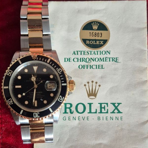 Rolex submariner 16803 Watch & Cert Only. | WatchCharts Marketplace