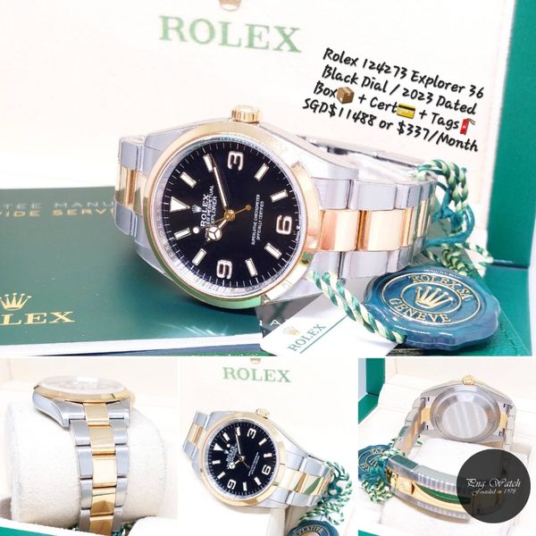 Rolex 36mm 124273 18K Half Yellow Gold Explorer (June 2023)(Grab & Go ...