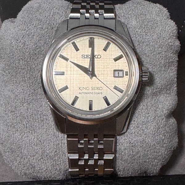 King Seiko 39mm Cream Dial Automatic Watch | WatchCharts Marketplace