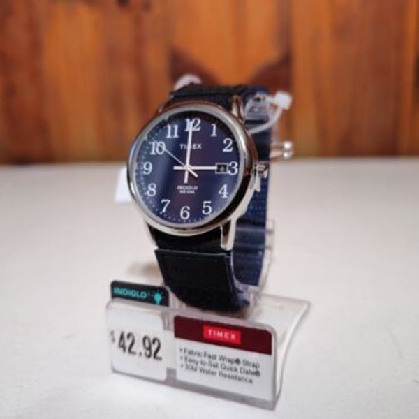 Timex Men's Easy Reader Blue Nylon Wrapstrap Watch, Indiglo, Date, WR ...