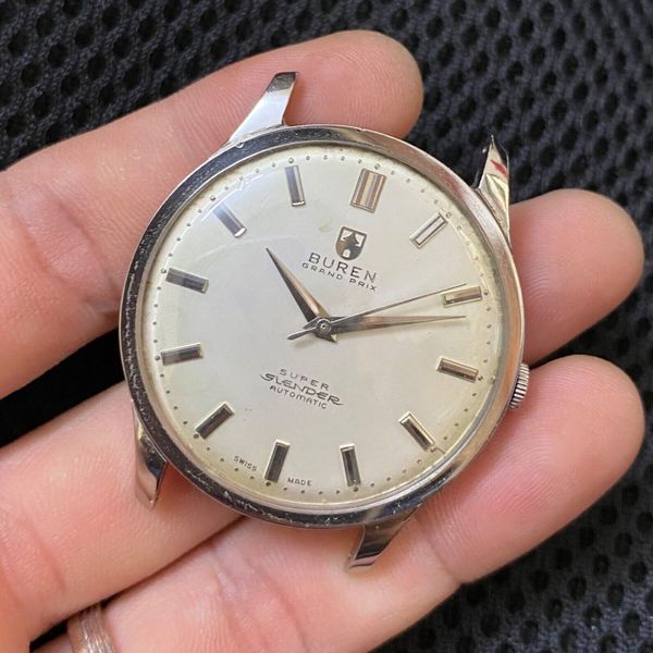 Vintage watch Buren slender grand prix microtor movement before ...