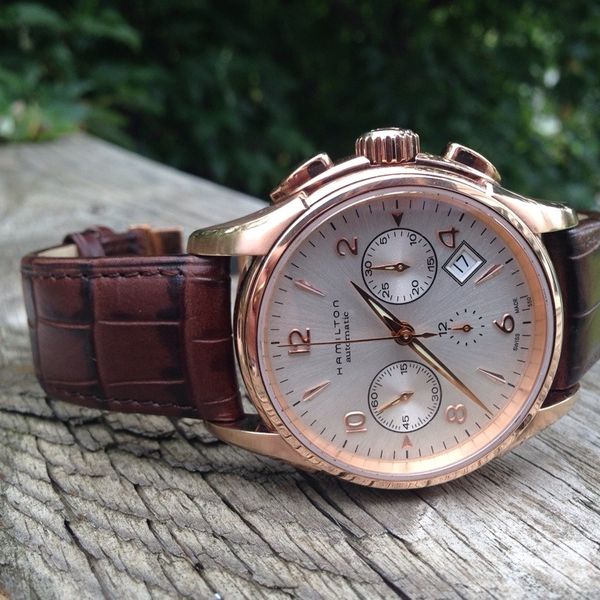 SOLD FSOT - Hamilton Jazzmaster Chronograph- Rose Gold | WatchCharts