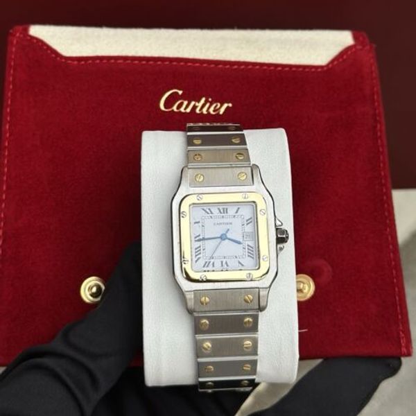 Cartier Santos Carree Ref: 2961 18K Yellow Gold / S. Steel 29mm ...