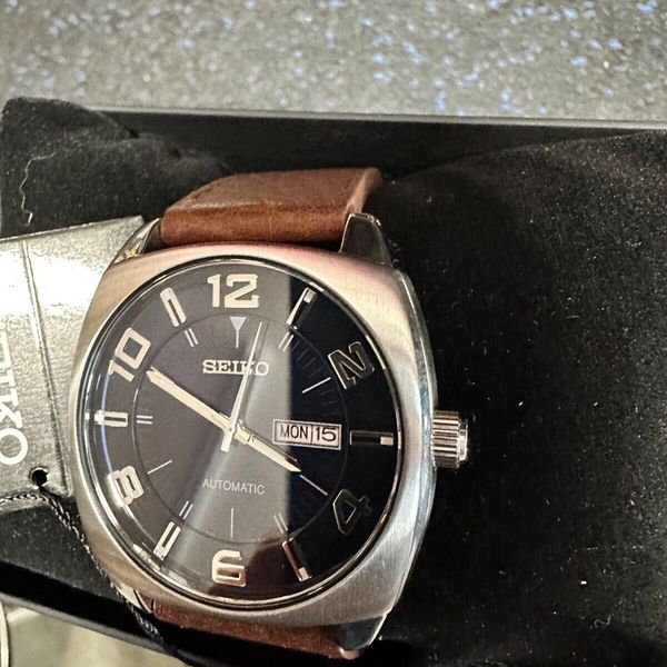 Seiko Recraft Automatic Blue Dial Brown Leather Men's Watch SNKN37 ...