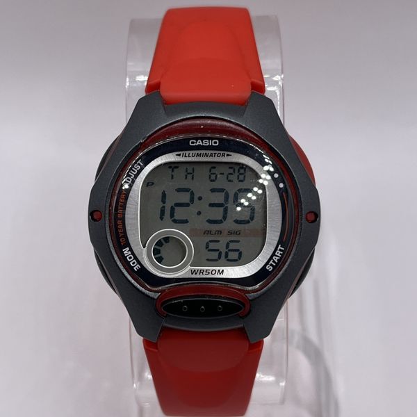 Casio Illuminator LW-200 Women's Digital Watch Red Band 35mm Case- New ...