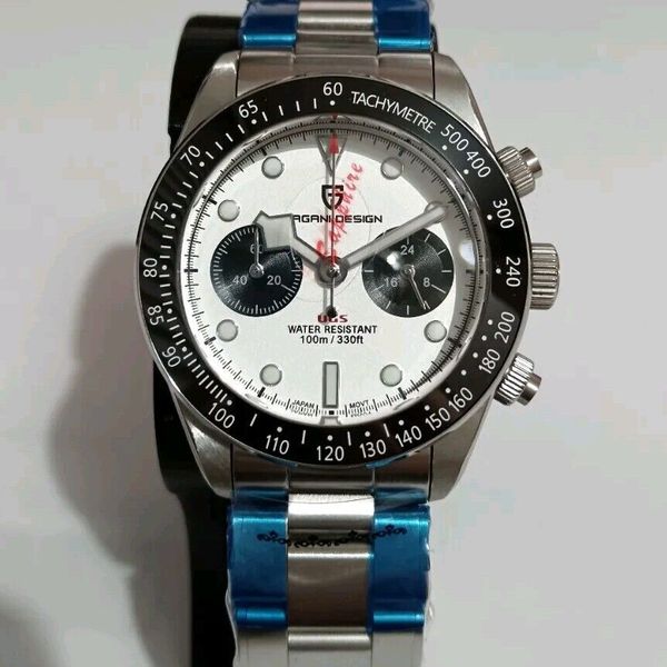 Pagani Design PD-1718 Chrono Panda Stainless Steel Seiko Quartz Watch ...
