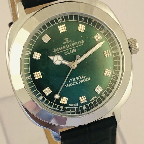 Vintage Jaeger Lecoultre Club Green D 17 Jewels Hand Winding Men's ...