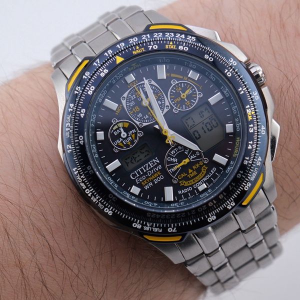 CITIZEN ECO DRIVE WR 200 SKYHAWK A-T BLUE ANGELS WATCH U600-S052190 ...