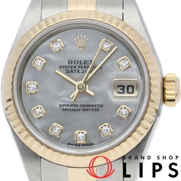 Rolex Datejust 10P diamond shell 79173NG (Y) K18YG/SS women's white ...