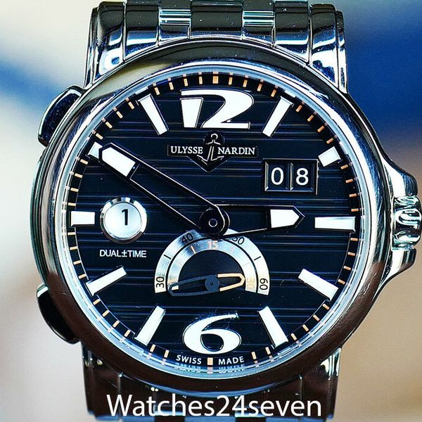 ULYSSE NARDIN GMT BIG DATE DUAL TIME BLACK DIAL AUTOMATIC STEEL Retail ...
