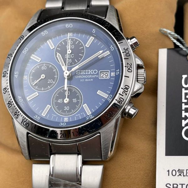 SEIKO SPIRIT Chronograph SBTQ071 Quartz Blue Silver Stainless steel Men ...