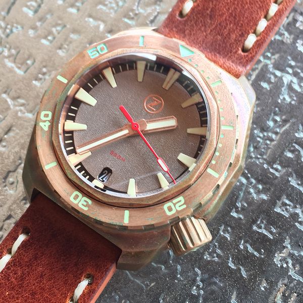 ZELOS HAMMERHEAD- BRONZE CASE, NUCLEAR SUBMARINE DIAL, LIMITED EDITION ...