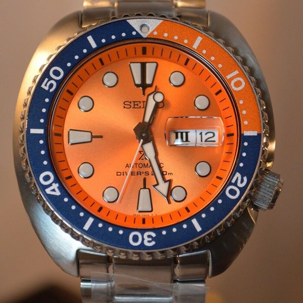 SEIKO SRPC95K1 LIMITED EDITION DIVER "NEMO TURTLE" ORANGE DIAL ANALOG ...