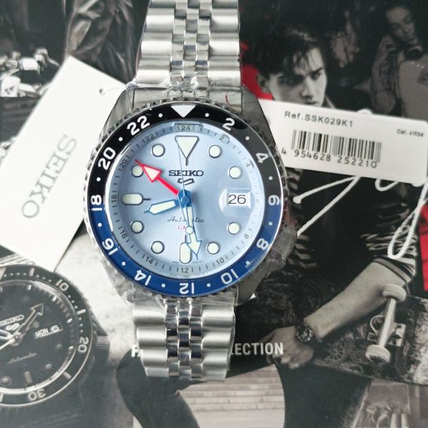 Seiko 5 SSK029K1 SKX Sports Style GMT ICE Blue SSK029K1-NEW ...