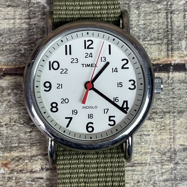 Timex Menâ s Military Field Watch army green band railroad type dial ...