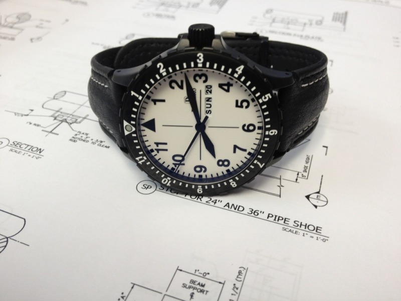 TRADED: Damasko DA47 Black with Full Lume Dial on OEM Leather with PVD ...