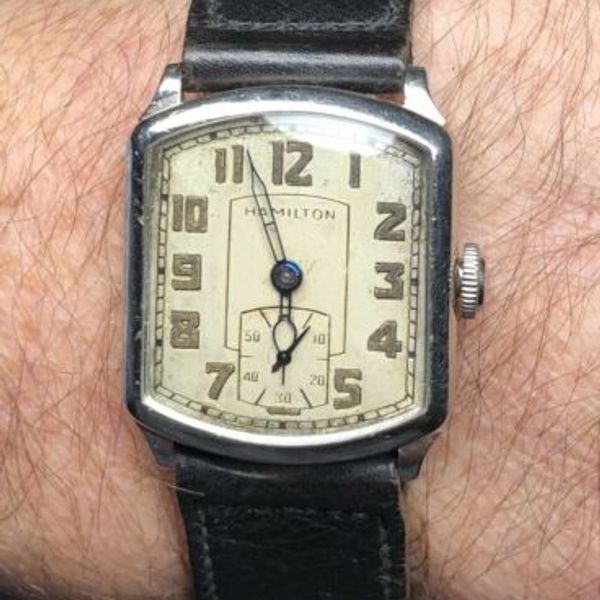 Antique 1927 Hamilton Tonneau Solid White 14K Gold Watch 987 Runs ...
