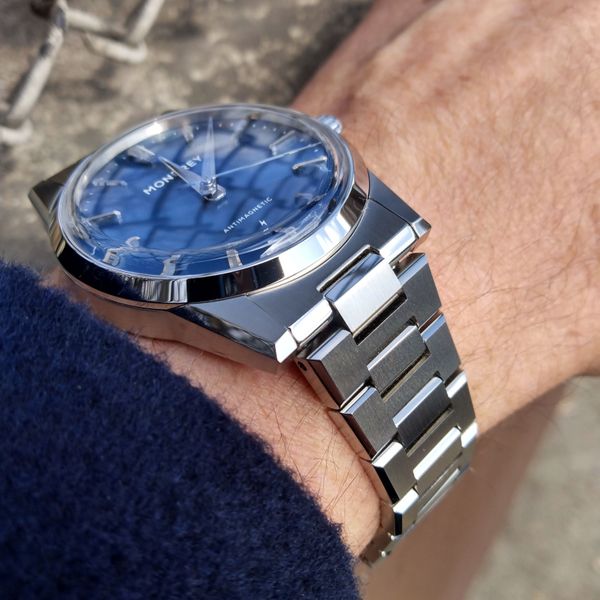 New Monbrey MB1-L10 Blue Sunray Dial Watch Now $225 | WatchCharts ...