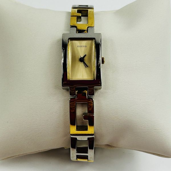 Guess Tank Watch Women 18mm Gold Silver Two tone Rectangle New Battery ...