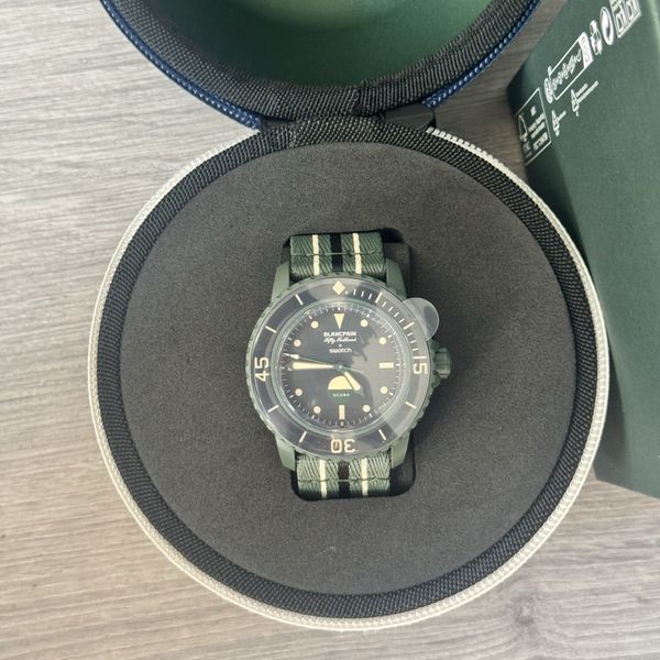 Blancpain Fifty Fathoms x Swatch GREEN ABYSS SO35G100 Diver Watch 2025 ...
