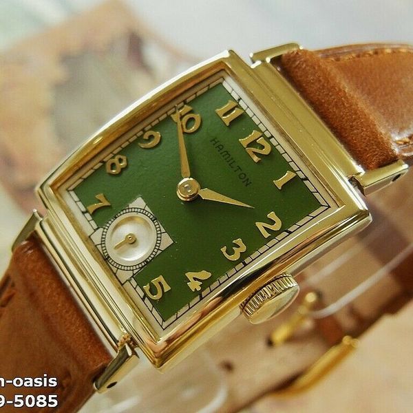 1939 Vintage HAMILTON ROSS, Stunning GREEN Dial, Serviced & Warranty ...