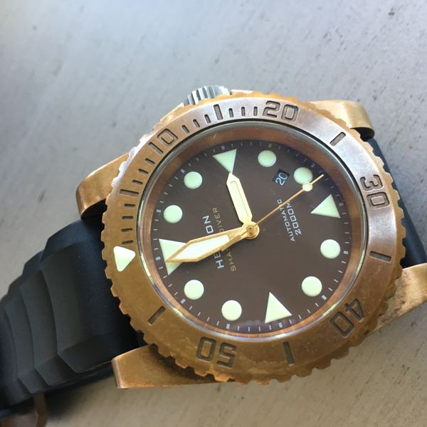 Helson 45MM Bronze Shark Diver eta 2824-2 - $850 | WatchCharts Marketplace