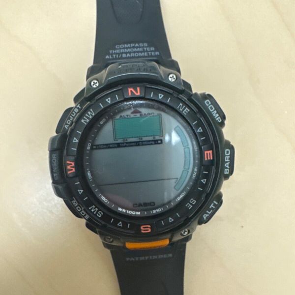 CASIO PATHFINDER PAG-40 ALTIMETER COMPASS TRIPLE SENSOR MEN'S WATCH ...