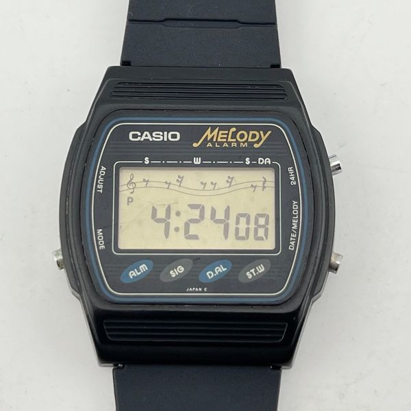 Casio M-14 Melody Alarm Digital Watch Module 677 RARE Works Great Japan ...