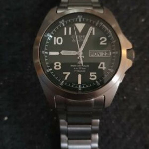 CITIZEN PROMASTER LAND PMD56-2951 ECO-DRIVE TITANIUM RADIO- rare japan ...
