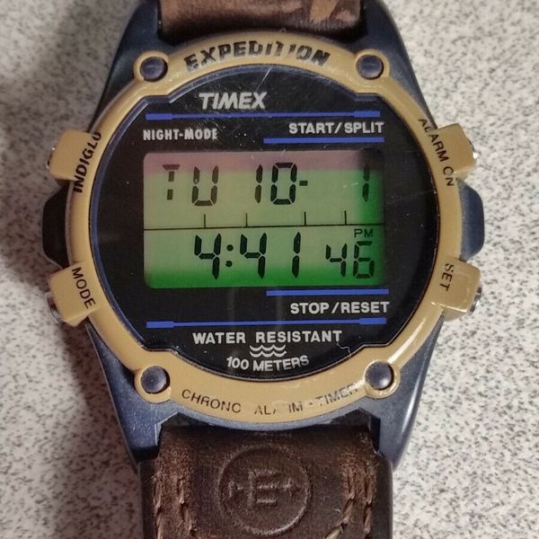 Vintage Timex Expedition 745 F9 Indiglo Chrono Mens Watch - New Battery | WatchCharts Marketplace