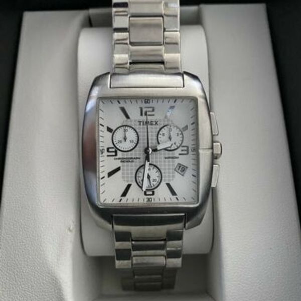 Men’s Timex indiglo chronograph WR50M watch / Vintage Square Face ...