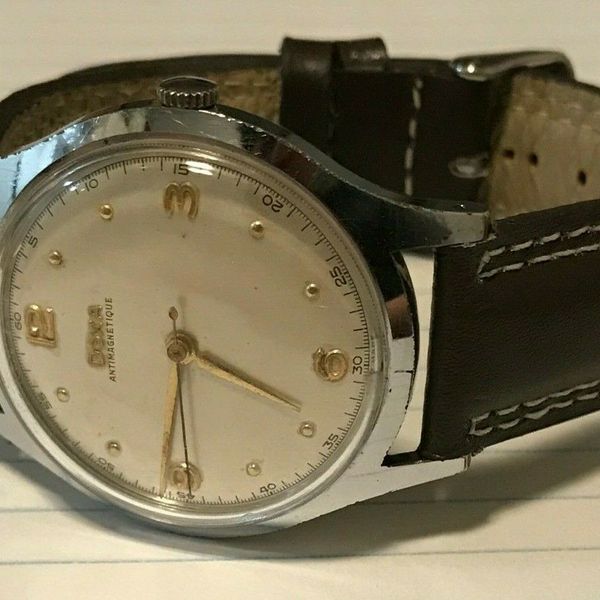 Doxa Antimagnetic Jumbo Vintage 38 mm Swiss Oversized Running Rare ETA ...