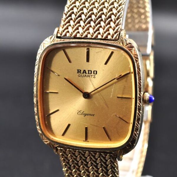 RADO Elegance 128.9003.2 Quartz Analog Square Gold Men Watch New ...