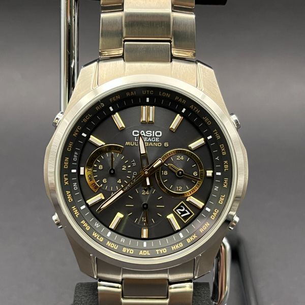 Casio Lineage LIW-M610TDS Men Solar Titanium Quartz Black Dial Watch ...