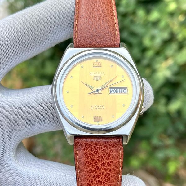 Vintage Seiko 5 Automatic Golden Sunbeam Elegance Dial Japan Men Watch ...