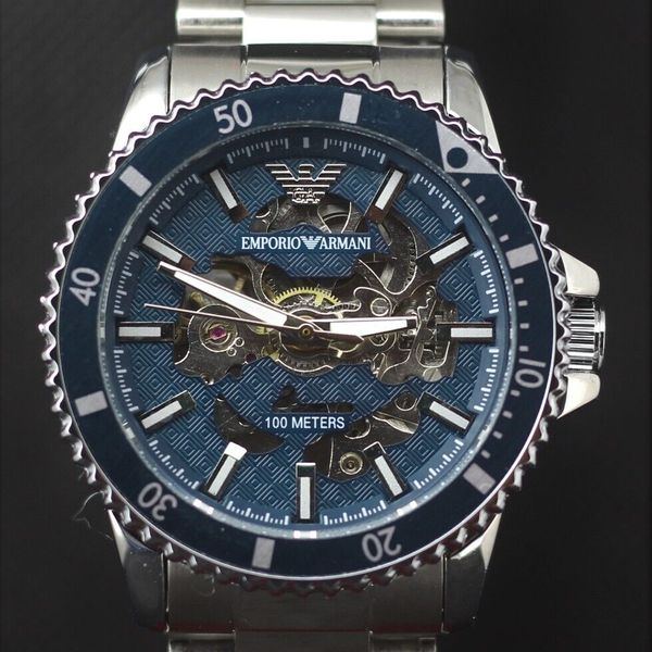 Emporio Armani Automatic Blue Dial With Rotating Bezel Men's Watch All ...