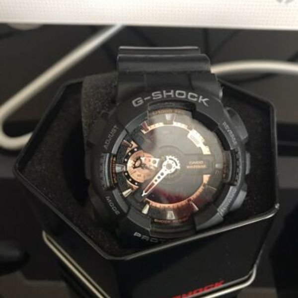 Casio G Shock GA110RG-1A Men's Analog & Digital Black Rose Gold Band Watch | WatchCharts