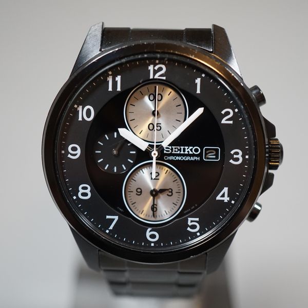 [WTS] Seiko SBTQ091J 7T92 Reverse Panda Black Chronograph Quartz Watch ...