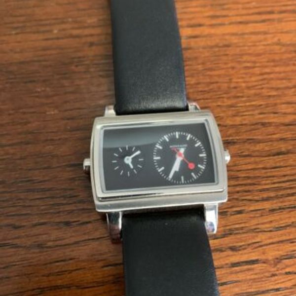 Rare Mondaine Official Swiss Railway Watch DUAL TIMEZONE TIME ZONES ...