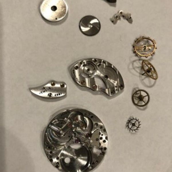 Vintage WWII Military Hamilton 2987 Movement Parts - 39102 39103 ...