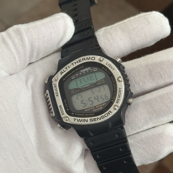 Vintage Casio ALT-6100 Alti-Thermo Twin Sensor Digital Watch Module 950 ...