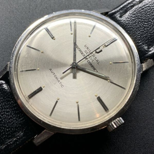 1970 Universal Geneve Polerouter Compact Automatic Monocoque Steel Case ...