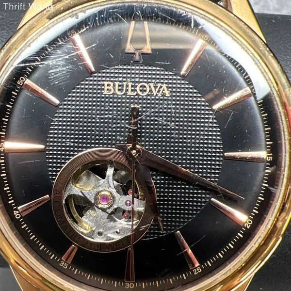 Bulova 97A140 Automatic Wristwatch Working Scratched Crystal ...